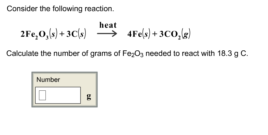 Solved Consider The Following Reaction Heat → 2fe 03 S