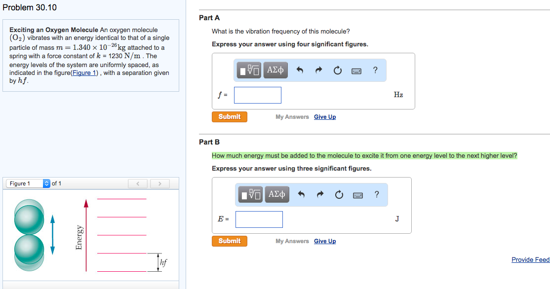 Solved Exciting an Oxygen Molecule An oxygen molecule (O_2) | Chegg.com