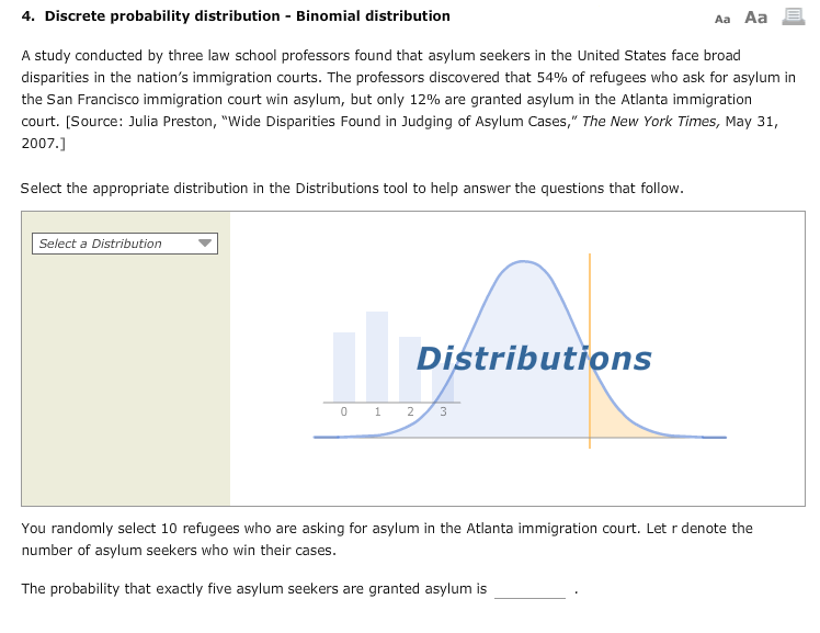 Solved Aa Aa E. 4. Discrete probability distribution | Chegg.com
