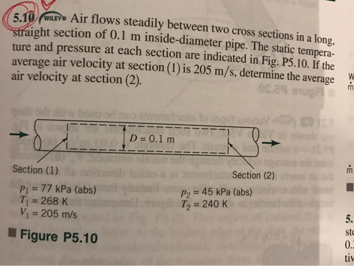 Solved Air flows steadily between two cross sections in a | Chegg.com