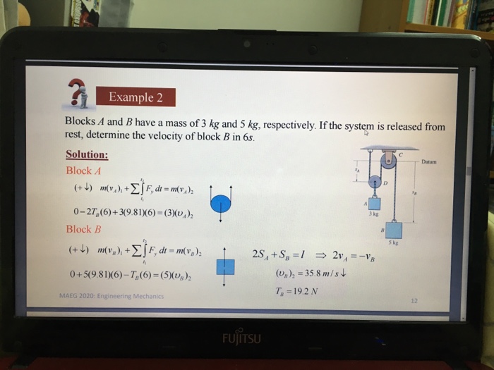 Solved Blocks A and B have a mass of 3 kg and 5 kg, | Chegg.com