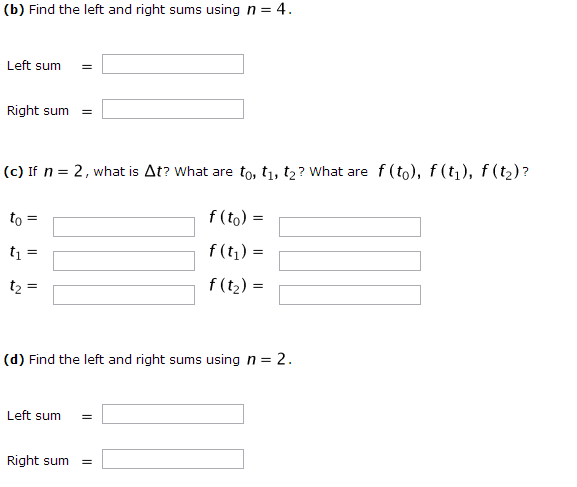 Solved Use the expressions for left and right sums and the | Chegg.com
