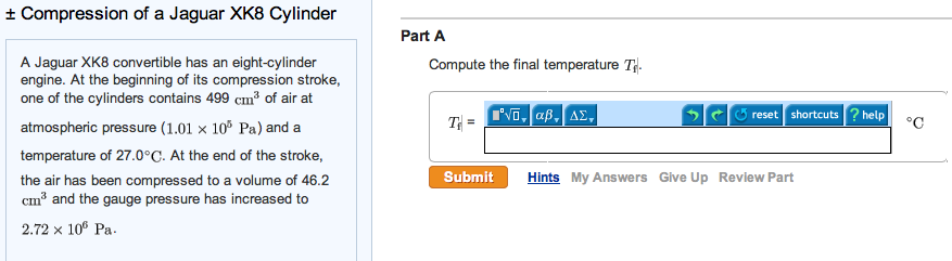 Solved A jaguar XK8 convertible has an eight-cylinder | Chegg.com