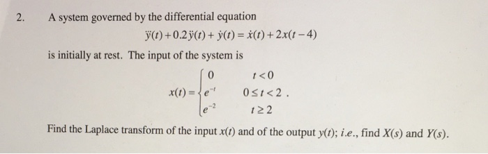Solved A system governed by the differential equation | Chegg.com