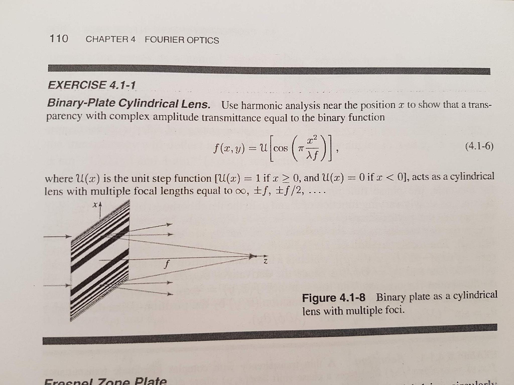 110 CHAPTER 4. FOURIER OPTICS EXERCISE 4.1-1 | Chegg.com