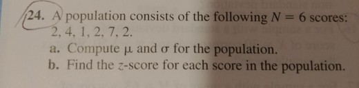 Solved 24. A population consists of the following N 6 | Chegg.com