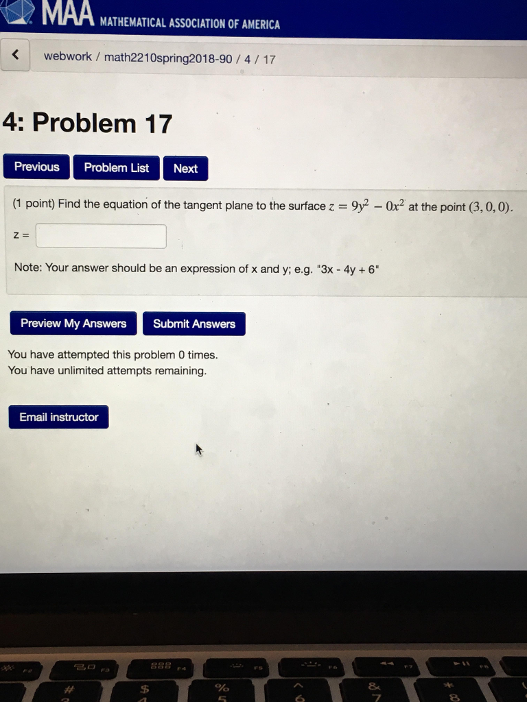 Solved MATHEMATICAL ASSOCIATION OF AMERICA webwork/ | Chegg.com