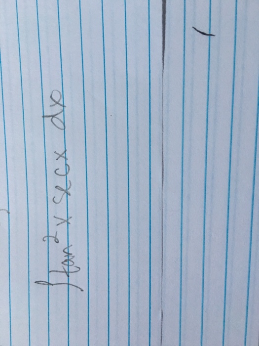 Solved Integral tan^2 X sec x dx | Chegg.com