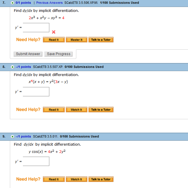 Solved 7.0/1 points | Previous Answers SCalcET8 | Chegg.com