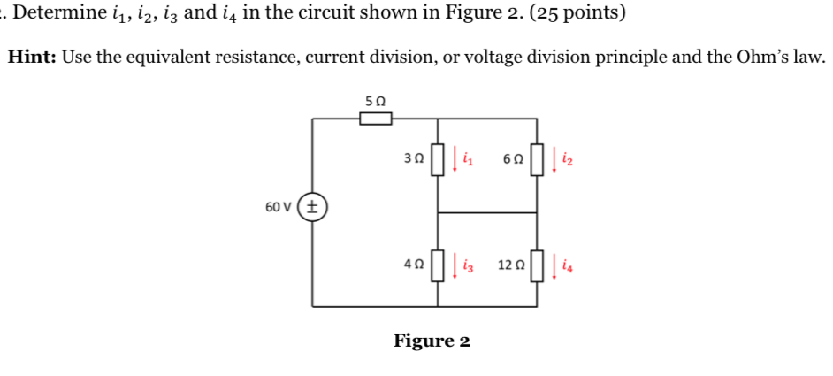Solved Determine i, i2, i3 and i in the circuit shown in | Chegg.com