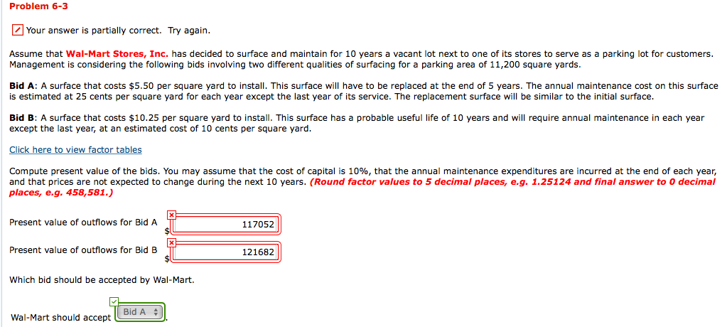 Solved Problem 6-3 Your answer is partially correct. Try | Chegg.com
