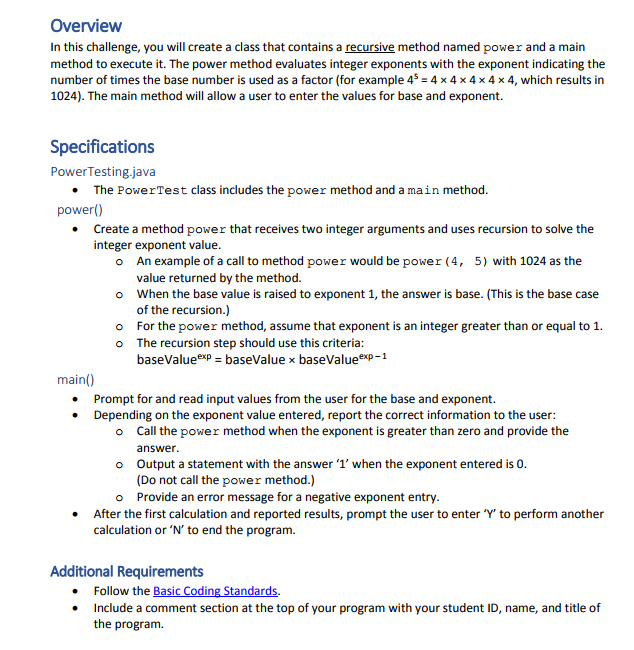 Solved Overview In this challenge, you will create a class | Chegg.com