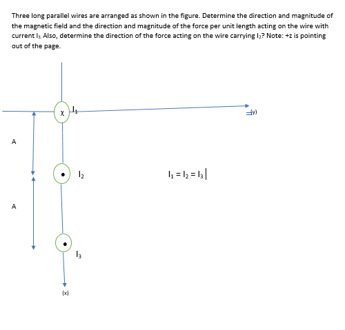 Solved Three long parallel wires are arranged as shown in | Chegg.com