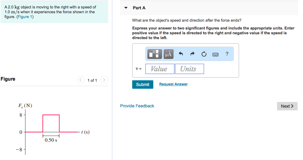 Solved A2.0 kg object is moving to the right with a speed of | Chegg.com