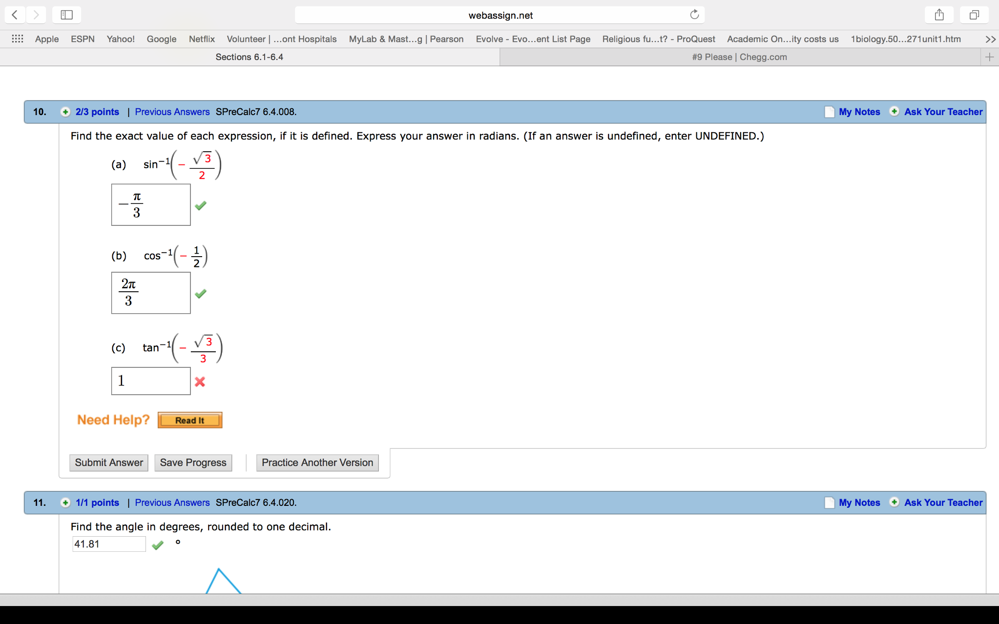 Solved Find The Exact Value Of Each Expression If It Is Chegg