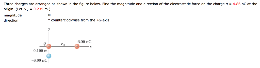 Solved Three charges are arranged as shown in the figure | Chegg.com