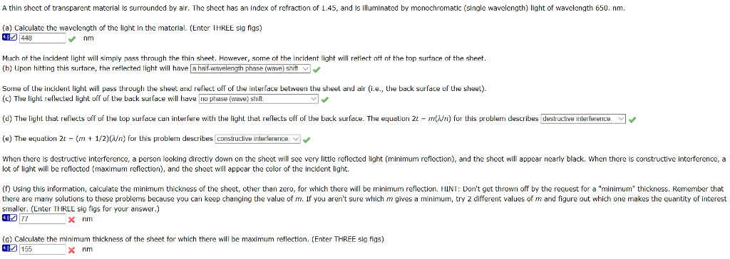 Solved A thin shect of transparent material is surrounded by | Chegg.com