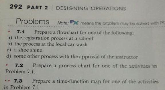 292 PART 2 DESIGNING OPEPATIONS 7.1 Prepare a | Chegg.com