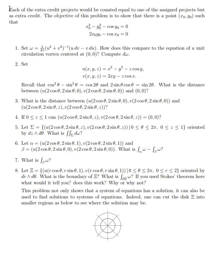 Solved Each of the extra credit projects would be counted | Chegg.com