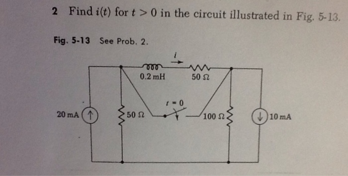 Solved Find i(t) for t>0 in the circuit illustrated in | Chegg.com