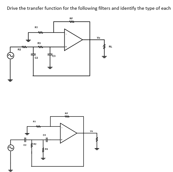 Solved Drive the transfer function for the following filters | Chegg.com Solved Drive the transfer function for the following filters | Chegg.com