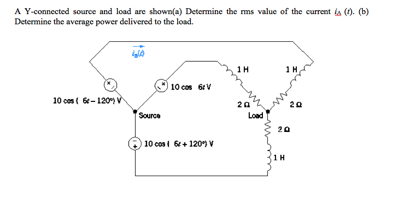 Solved A Y-connected source and load are shown(a) Determine | Chegg.com