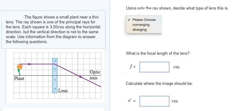 Solved The figure shows a small plant near a thin lens. The | Chegg.com