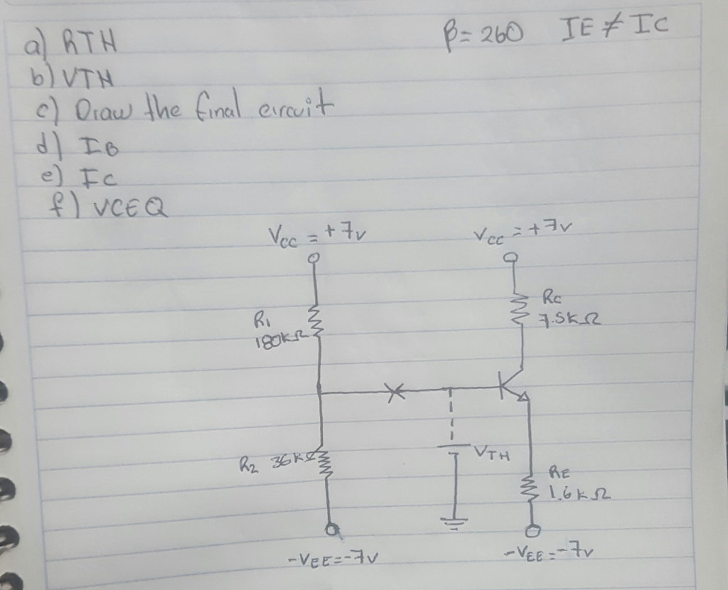Solved From the following circuit find: a) RTh b) VTH c) | Chegg.com
