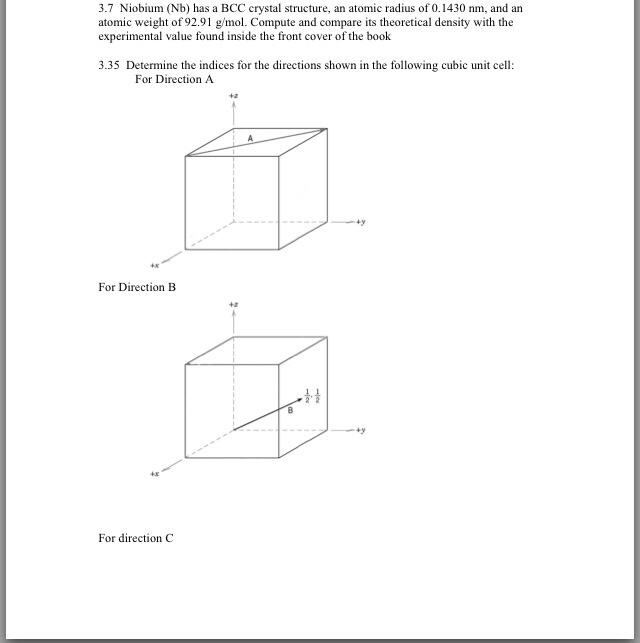 Niobium (Nb) has a BCC crystal structure, an atomic | Chegg.com