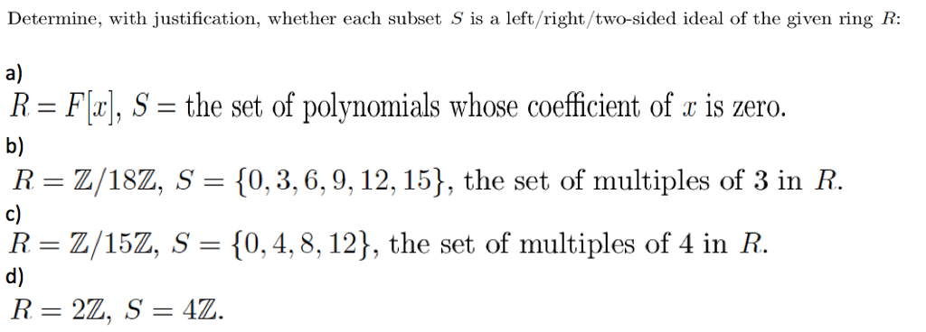 Solved Determine, with justification, whether each subset S | Chegg.com