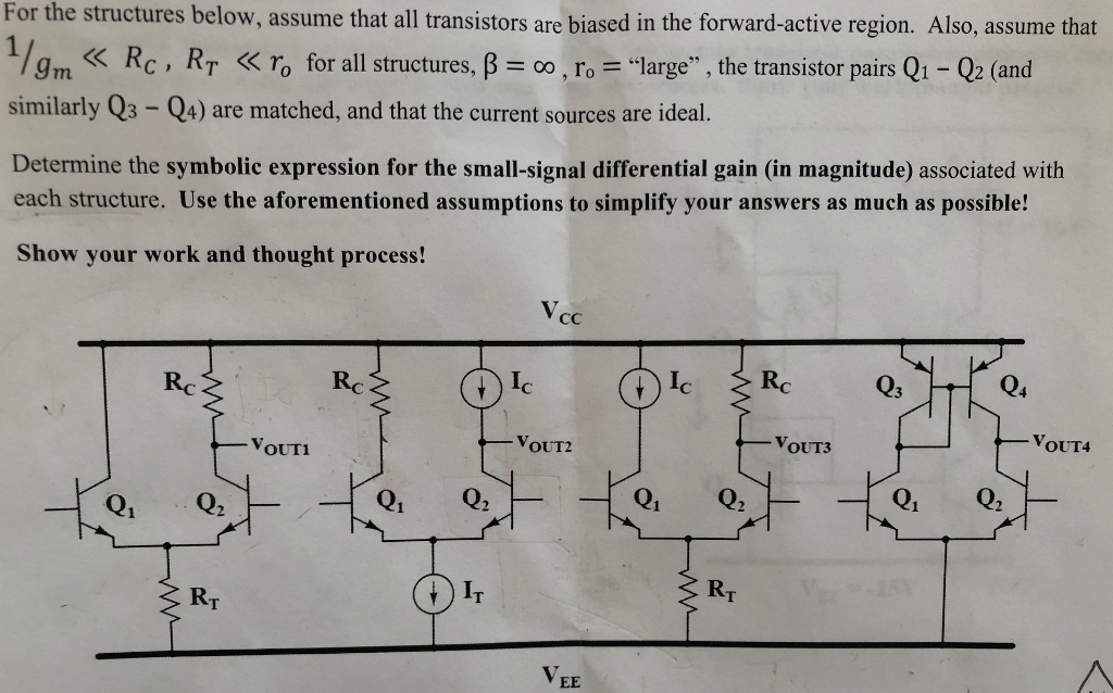 Solved For the structures below, assume that all transistors | Chegg.com