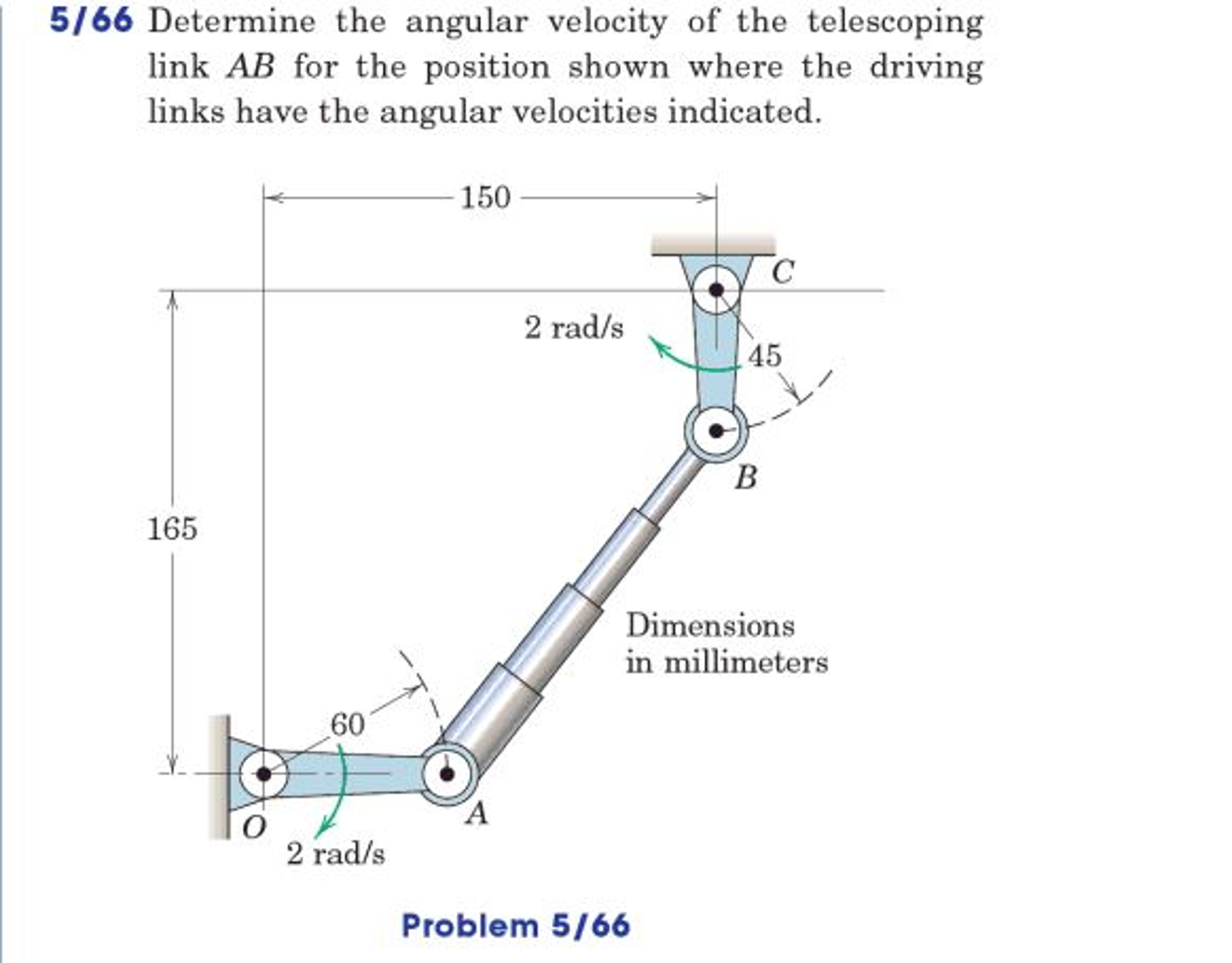 Solved Determine the angular velocity of the telescoping | Chegg.com