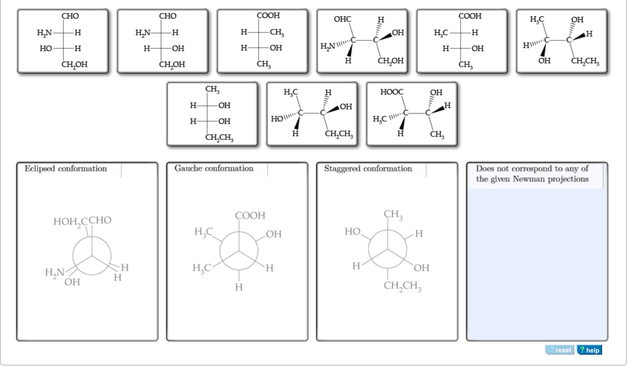 Solved Sort the perspective formula and the Fischer | Chegg.com