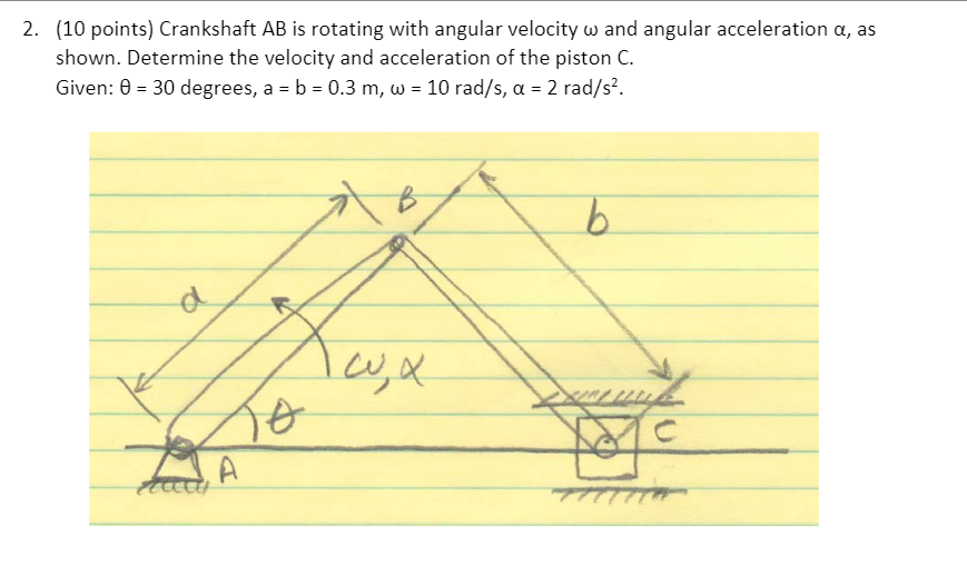 Solved Crankshaft AB is rotating with angular velocity omega | Chegg.com