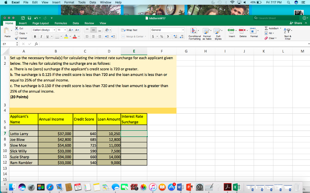 Solved Set up the necessary formula(s) for calculating the | Chegg.com