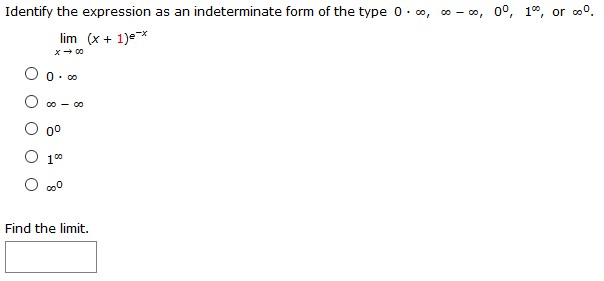 Solved Identify the expression as an indeterminate form of | Chegg.com