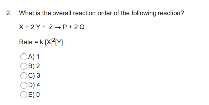 Solved What is the overall reaction order of the following | Chegg.com