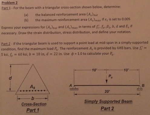 Solved Problem 2 Part 1- For the beam with a triangular | Chegg.com