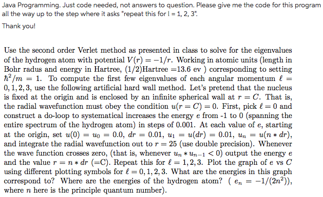 Use the second order Verlet method as presented in | Chegg.com