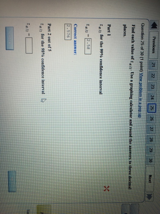 Solved Find each value of z_a/2. Use a graphing calculator | Chegg.com