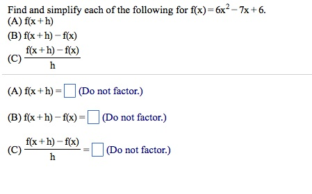 Solved Find and simplify each of the following for f(x) = | Chegg.com