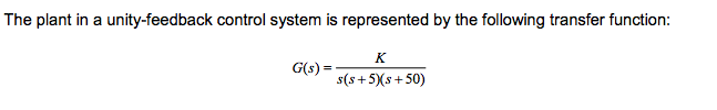 Solved The plant in a unity-feedback control system is | Chegg.com