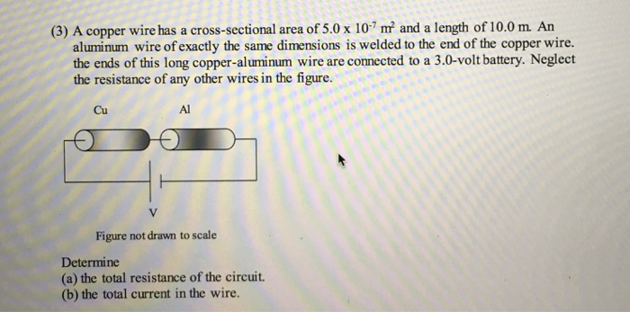 Solved A copper wire has a cross-sectional area of 5.0 times | Chegg.com
