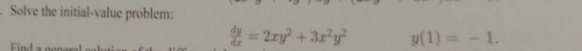 Solved Solve the initial-value problem: dy/dx = 2xy^2 + | Chegg.com