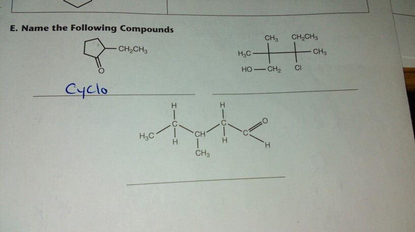 Solved name the following compounds | Chegg.com