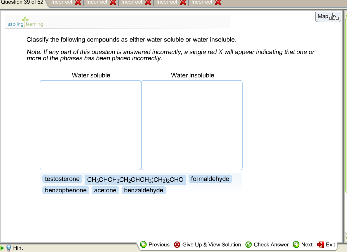 Solved Classify the following compounds as either water | Chegg.com