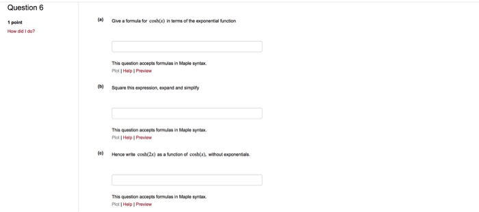 Solved Give a formula for cosh(x)in terms of the exponential | Chegg.com