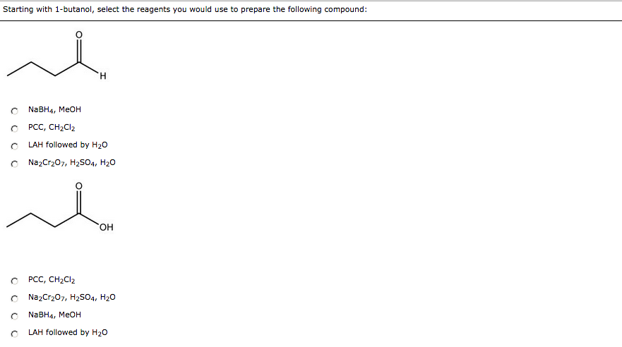 Solved Starting with 1-butanol, select the reagents you | Chegg.com