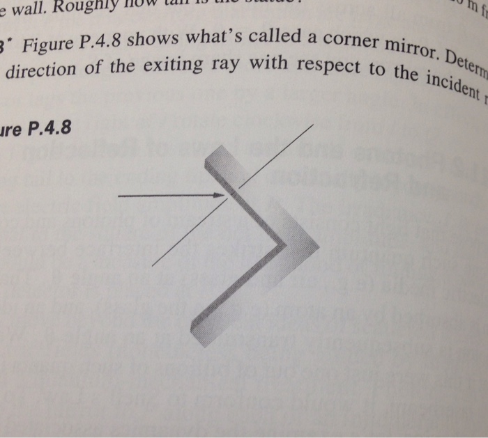 Solved figure p4.8 shows what's called a corner mirror. | Chegg.com