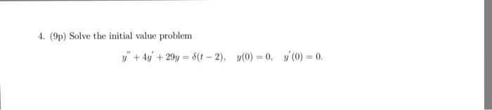 Solved Solve the initial value problem y" + 4y' + 29y - | Chegg.com